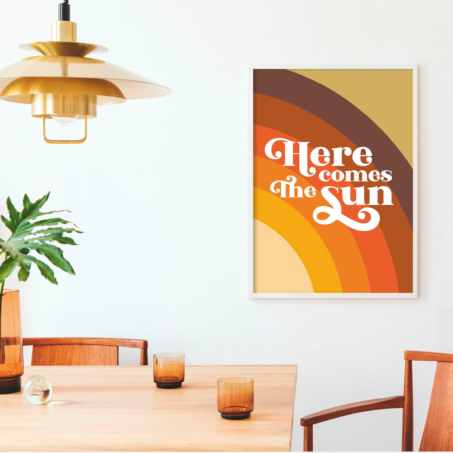 Wall Art, Here Comes the Sun, the Beatles, Lyrics, Retro Quote Print ...