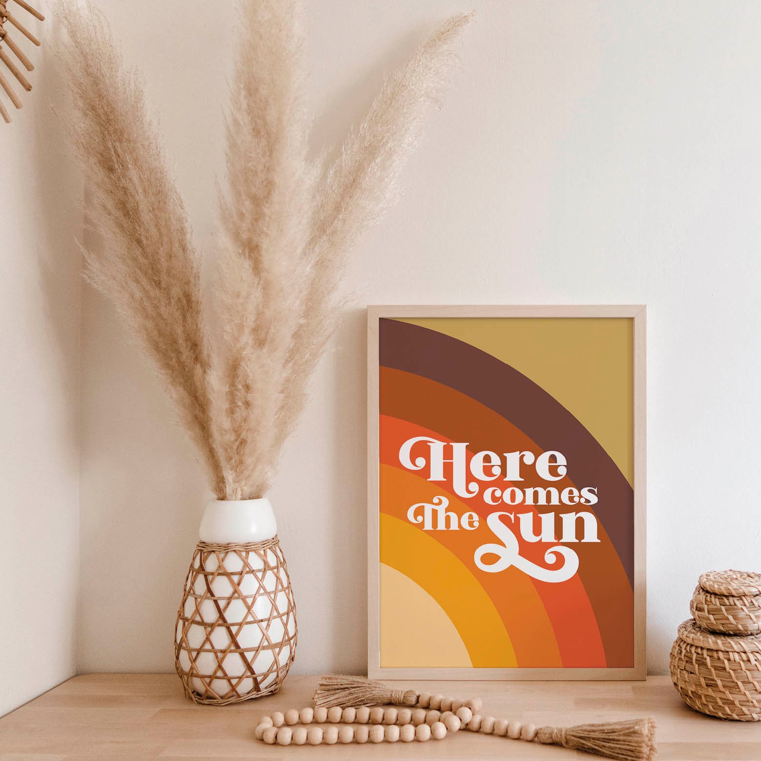 Wall Art, Here Comes the Sun, the Beatles, Lyrics, Retro Quote Print ...