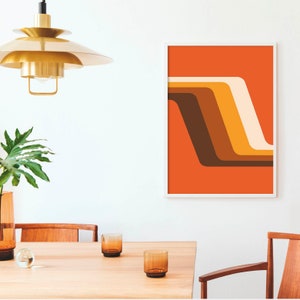 Retro Stripes Print, Printable Wall Art, Retro Wall Art, Mid Century ...