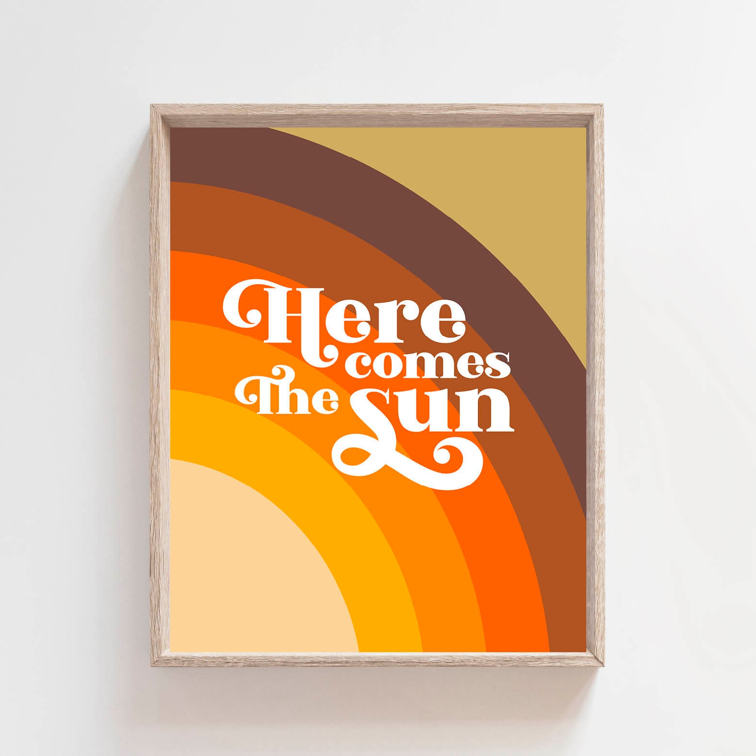 Wall Art, Here Comes the Sun, the Beatles, Lyrics, Retro Quote Print ...