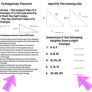 Pythagorean Theorem Foldable - Etsy
