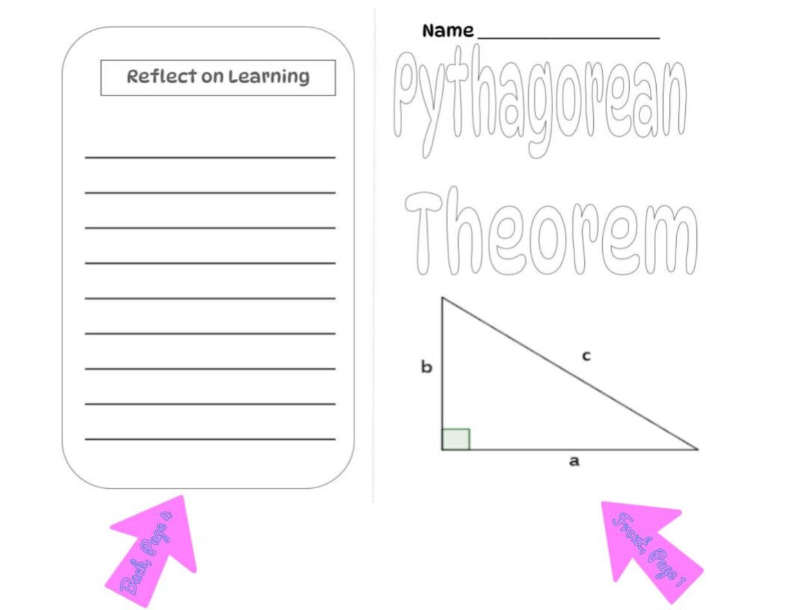 Pythagorean Theorem Foldable - Etsy