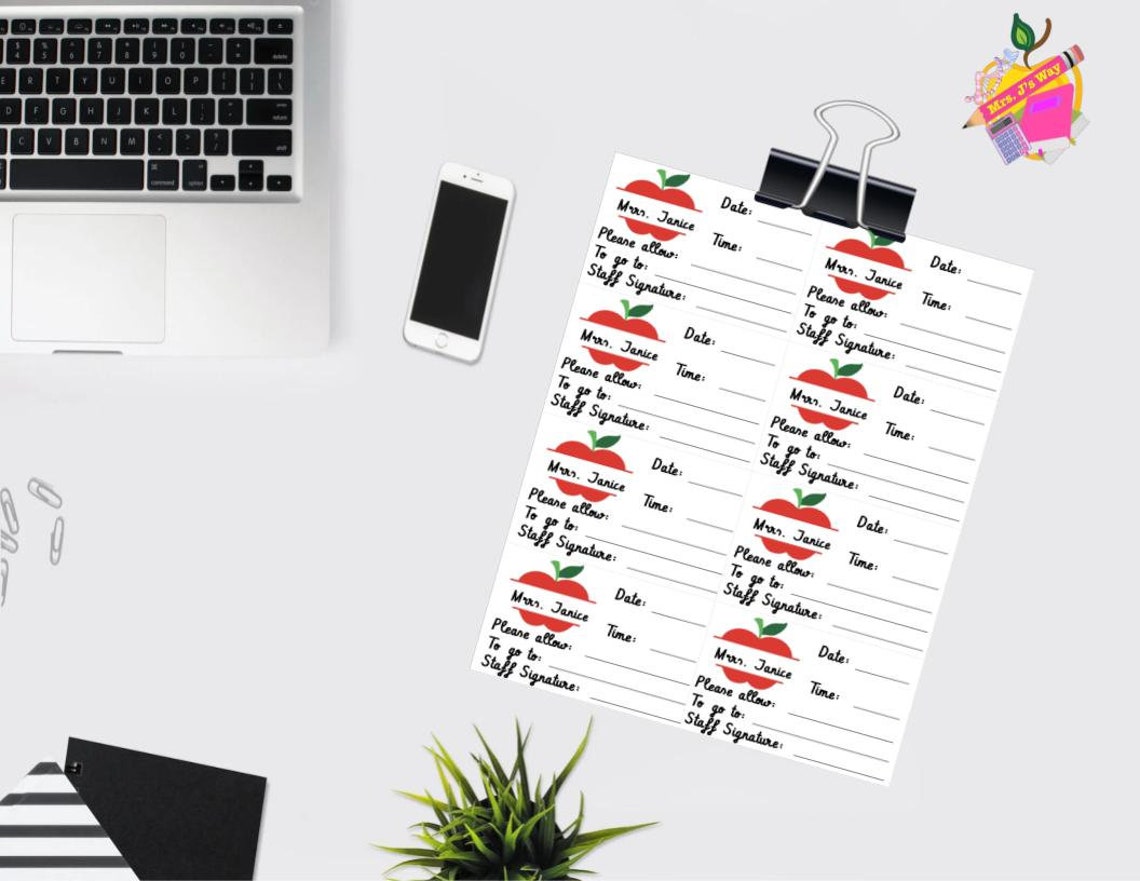 Editable Hall Pass Template - Etsy