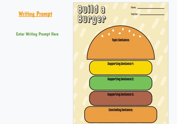 Interactive Writing Strategy-build a Burger - Etsy