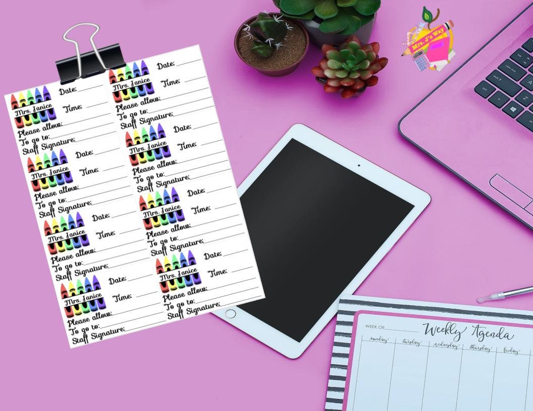 Editable Hall Pass Template - Etsy