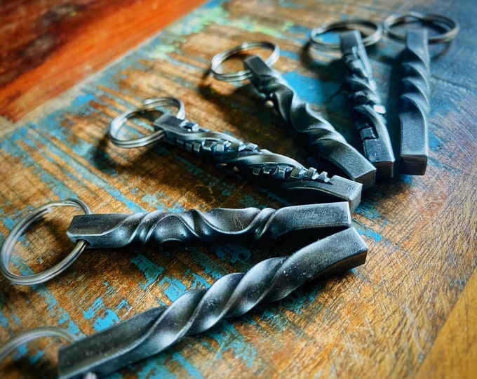 Forged Steel Keychain - Etsy