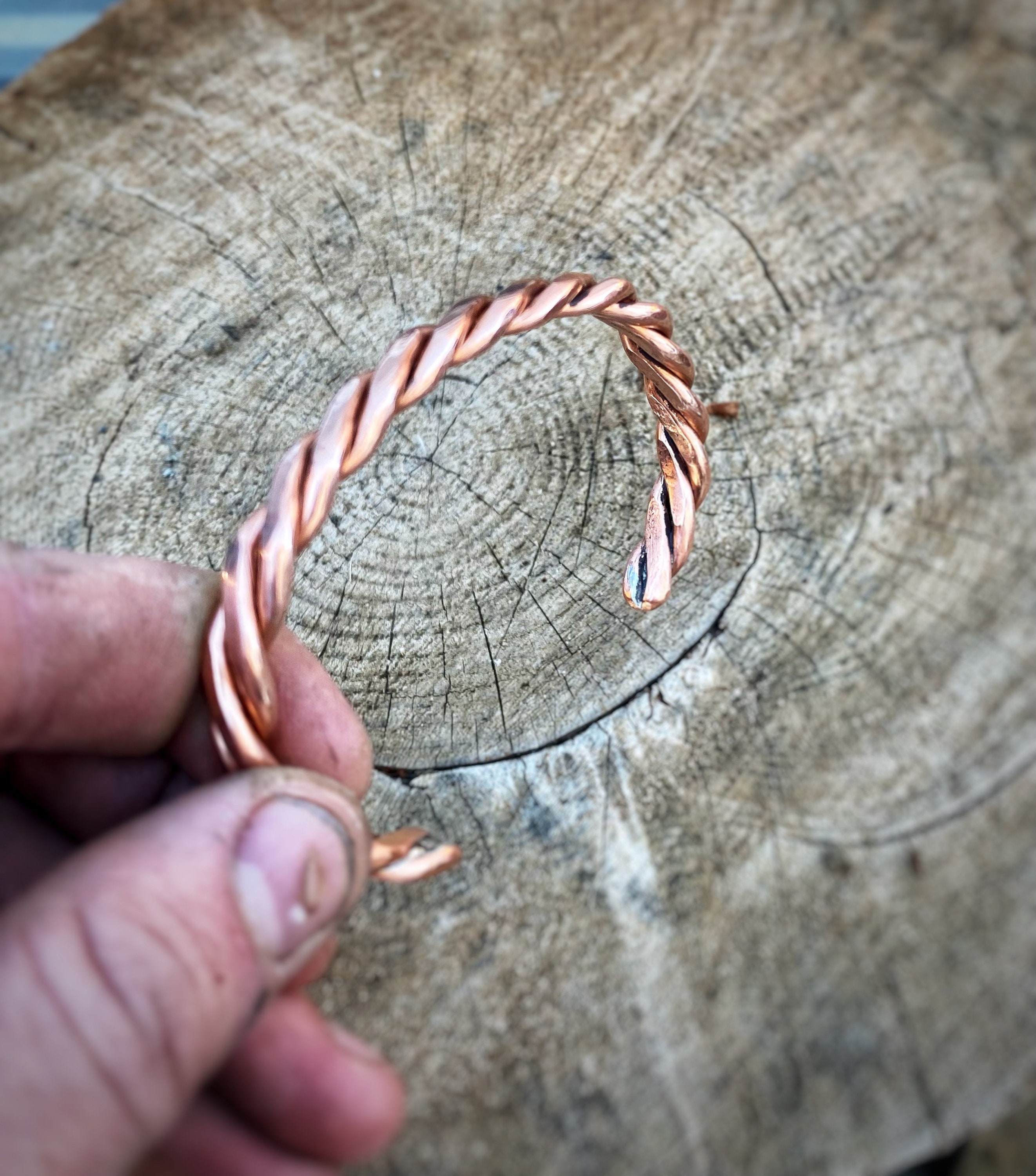 Hand Forged Knotted Copper Cuff - Etsy