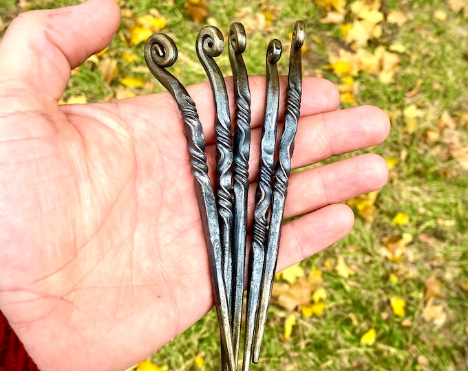 Hand Forged Hair Pin - Etsy
