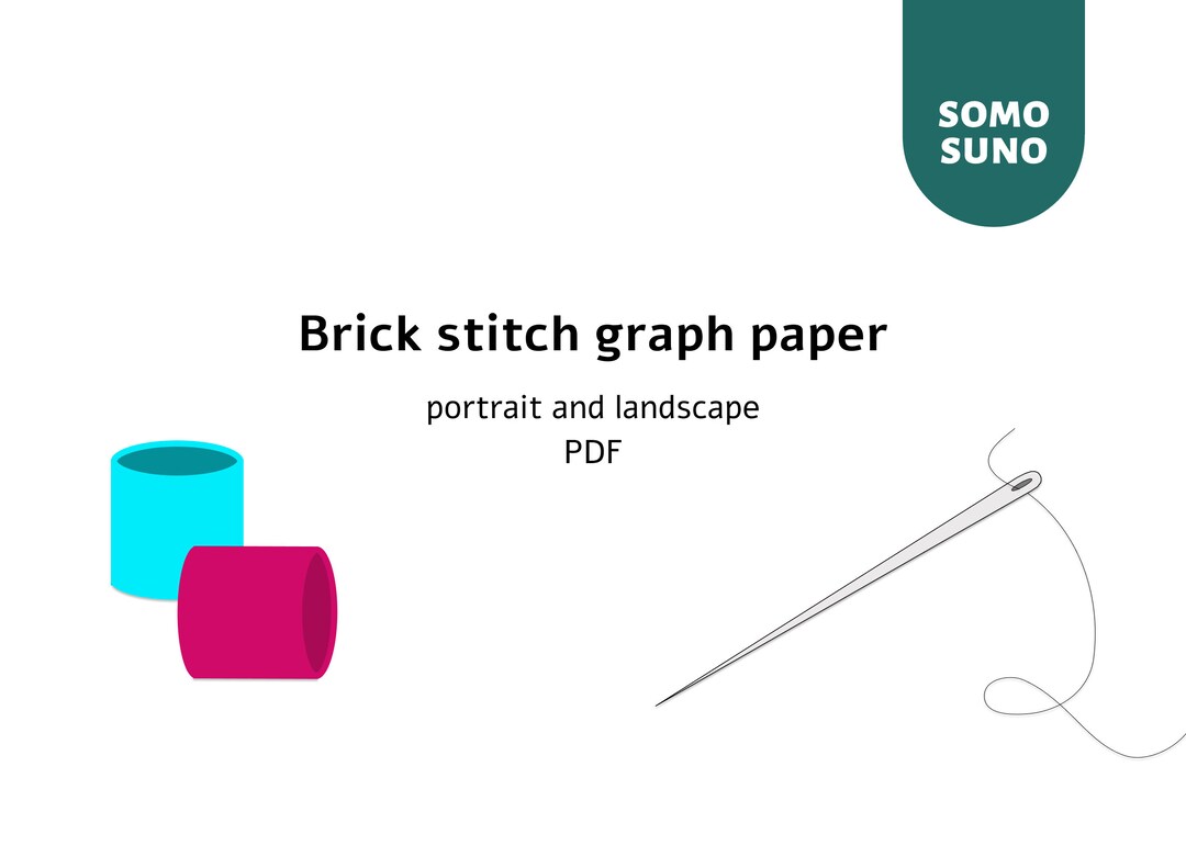 Brick Stitch Graph Paper Download V2 Portrait and Landscape PDF - Etsy