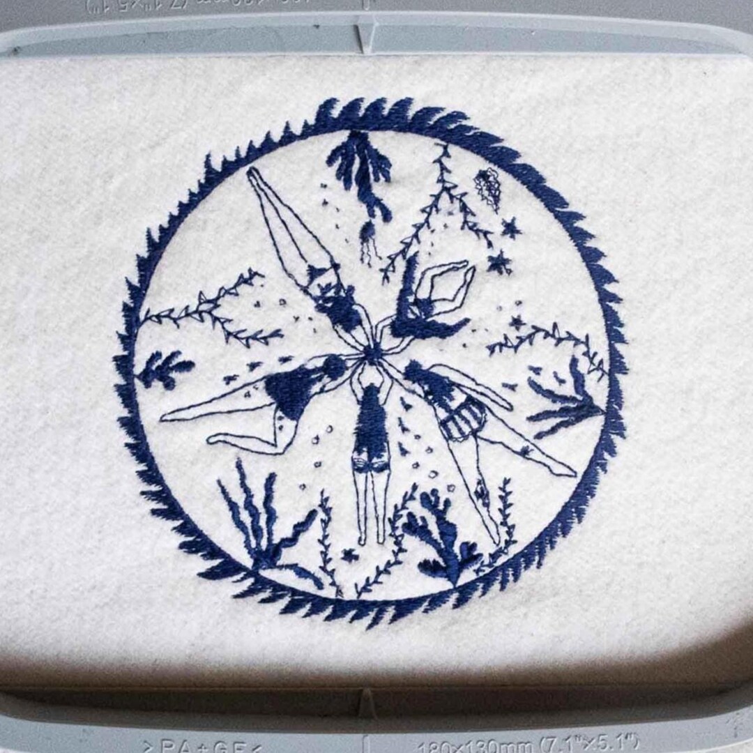 Swimming Women Circle Machine Embroidery Design File; Mental Health ...