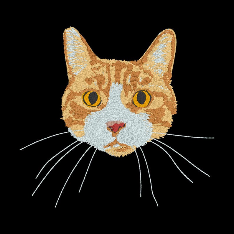 Ginger Tabby Machine Embroidery Design, Orange Cat, Feline Friend, Cat ...