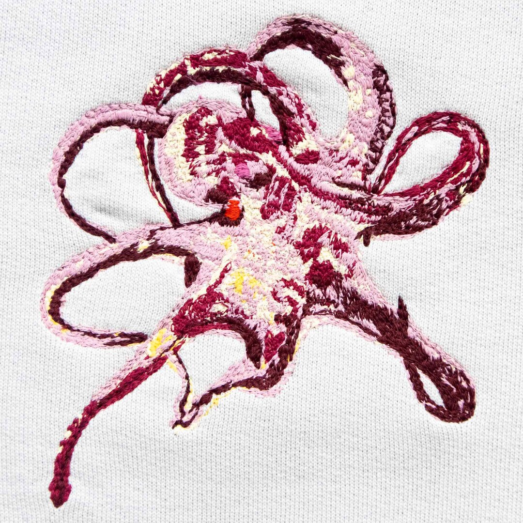 Vibrant Octopus Machine Embroidery Design, Stitched Sea Animal, Marine ...