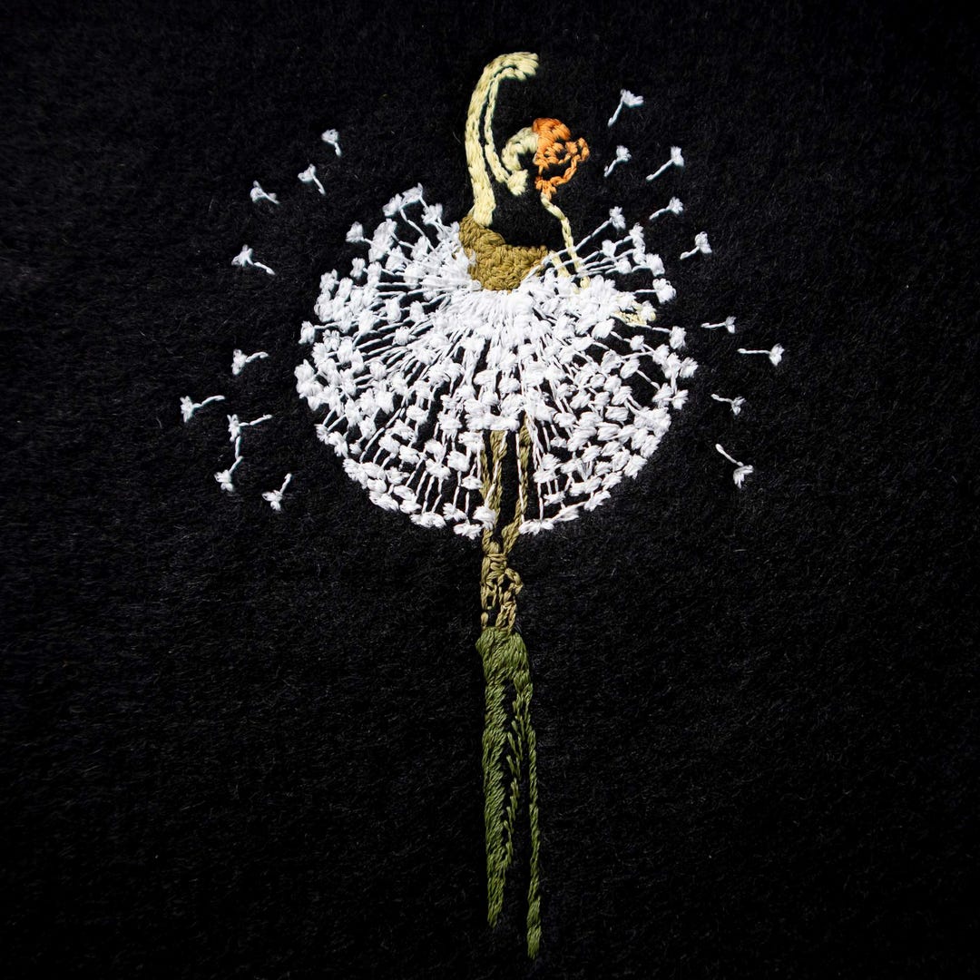 Dancing Dandelion Machine Embroidery Design, Whimsical Nature Fairy ...
