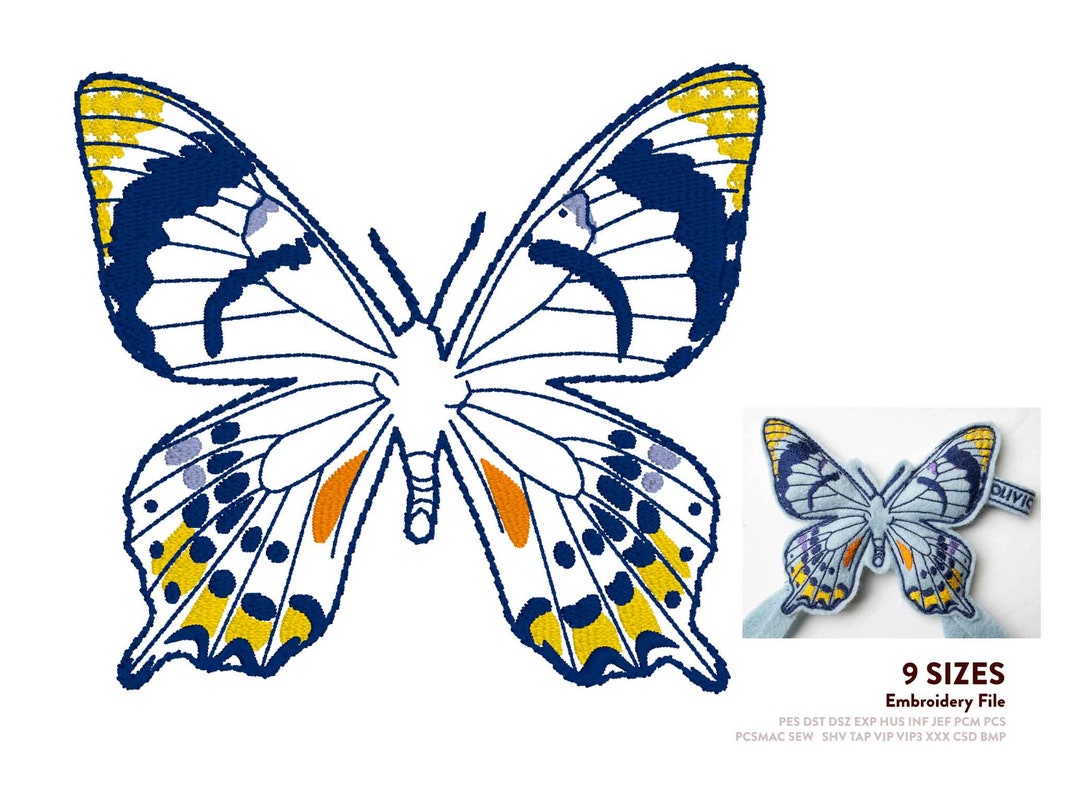 Butterfly Embroidery Design File, Embroidery Machine, DIY Project, 9 ...