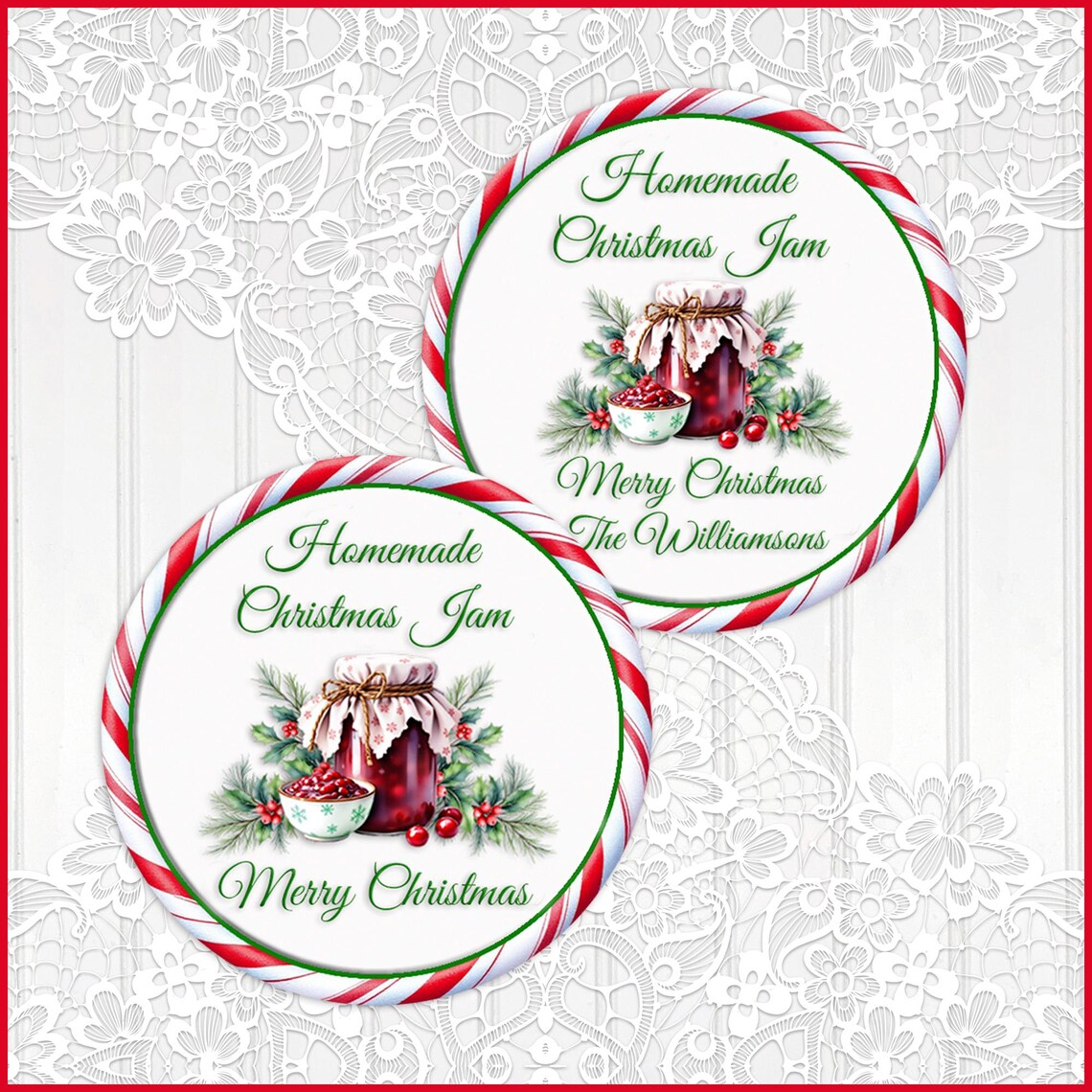 Christmas Jam Canning Labels, Mason Jar Labels, Cooking Labels, Jar ...