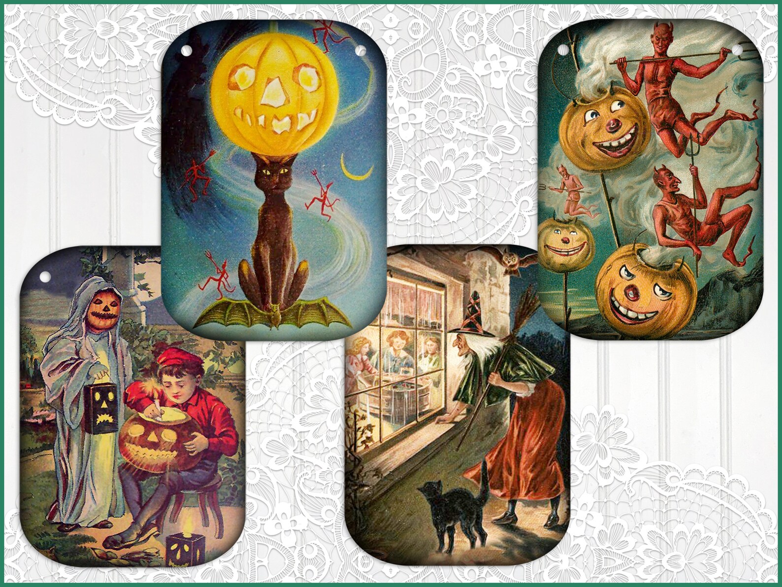 Vintage Style, Retro Style, Halloween Banner, Garland, Halloween ...