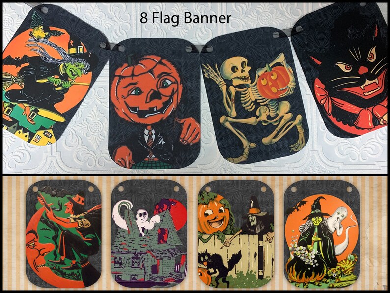 Vintage Style, Retro Style, Halloween Banner, Garland, Halloween ...