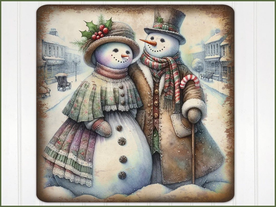 Christmas Snowman Sign, Metal Sign, Winter Sign, Holiday Sign, Tier ...