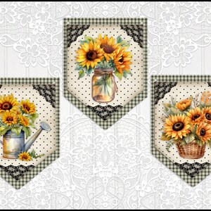 Sunflower Banner, Summer Banner, Garland, Bunting, Summer Decor, Fall ...