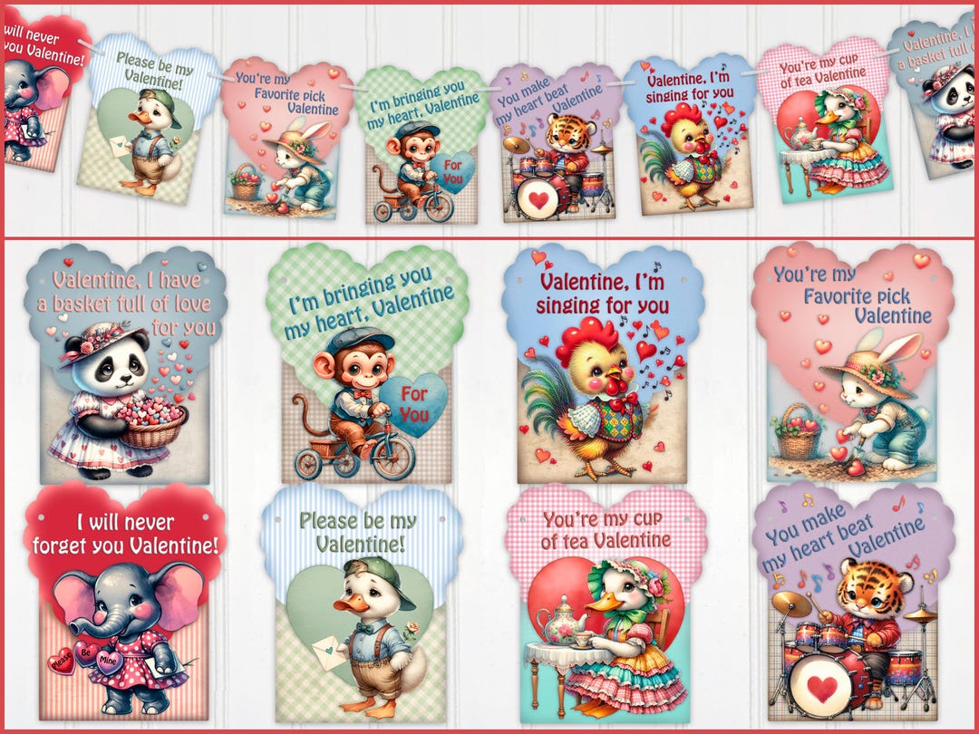 Vintage Style Retro Valentine Banner, Retro Valentine, Valentine ...