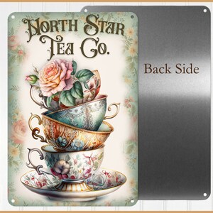 Vintage Style Kitchen Sign, Teacups, Tea Sign, Kitchen Decor, Metal ...