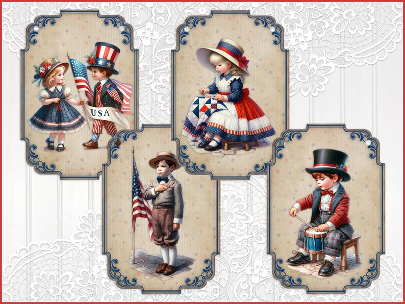 Patriotic Banner, Vintage Style, 4th of July Banner, Bunting, Garland ...