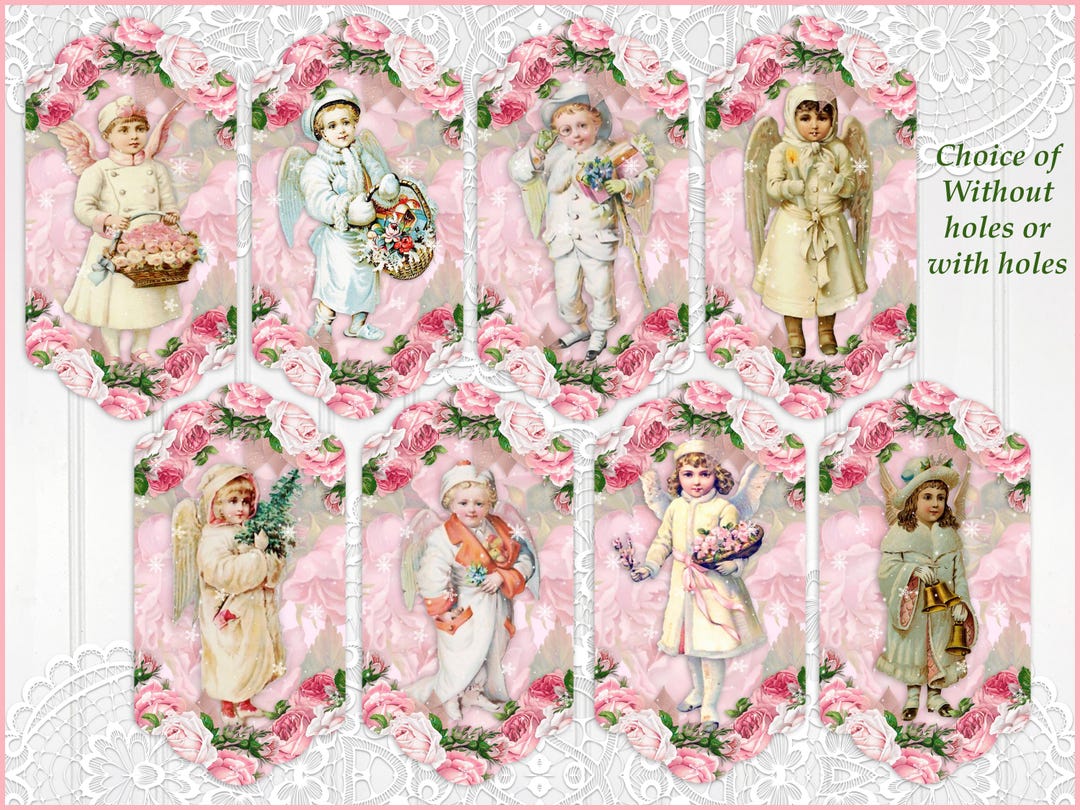 Angel Gift Tags, Card Making, Junk Journaling, Victorian Angels, Die ...