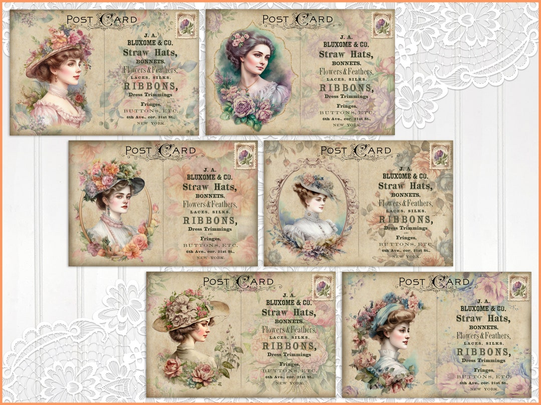 Vintage Style, Shabby Chic, All Occasion, Post Cards, Note Cards ...