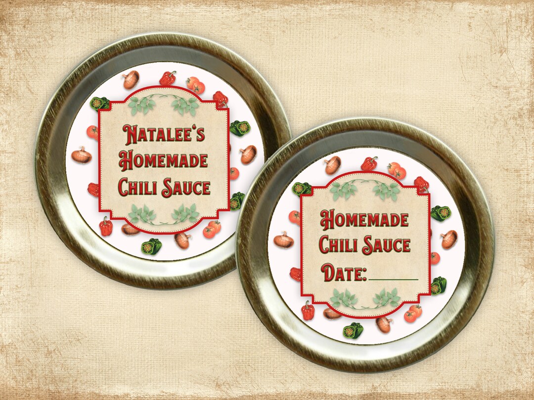 Canning Labels, Chili Sauce, Mason Jar Labels, Cooking Labels, Jar ...
