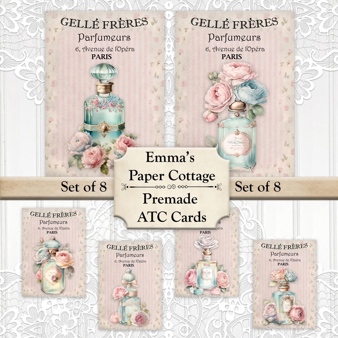 Vintage Style Perfume AD, Atc Cards, Tags, Scrapbook Supplies, Junk ...
