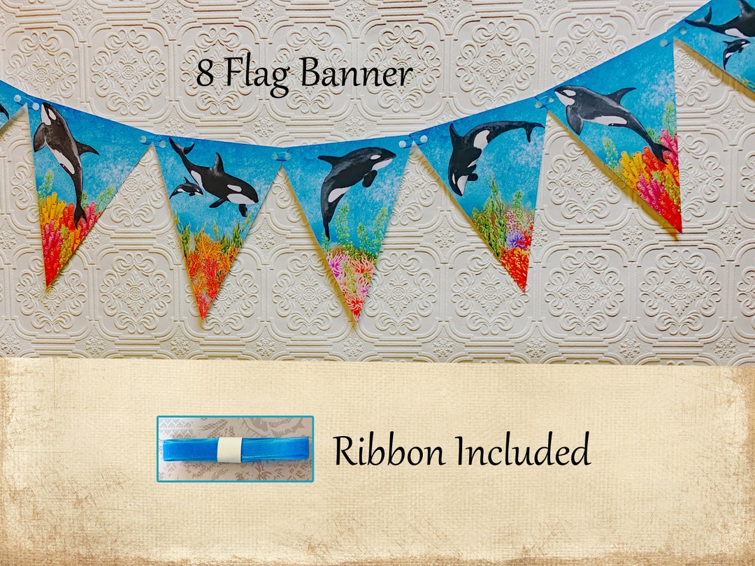 Large Party Banner, Orca, Whale, Birthday Party Banner, Bunting ...