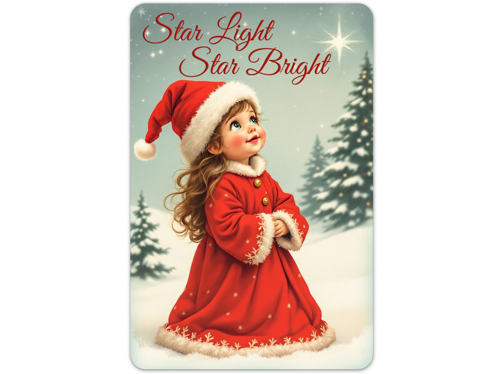 Child and Star Christmas Metal Sign, Holiday Decor, Country Christmas ...