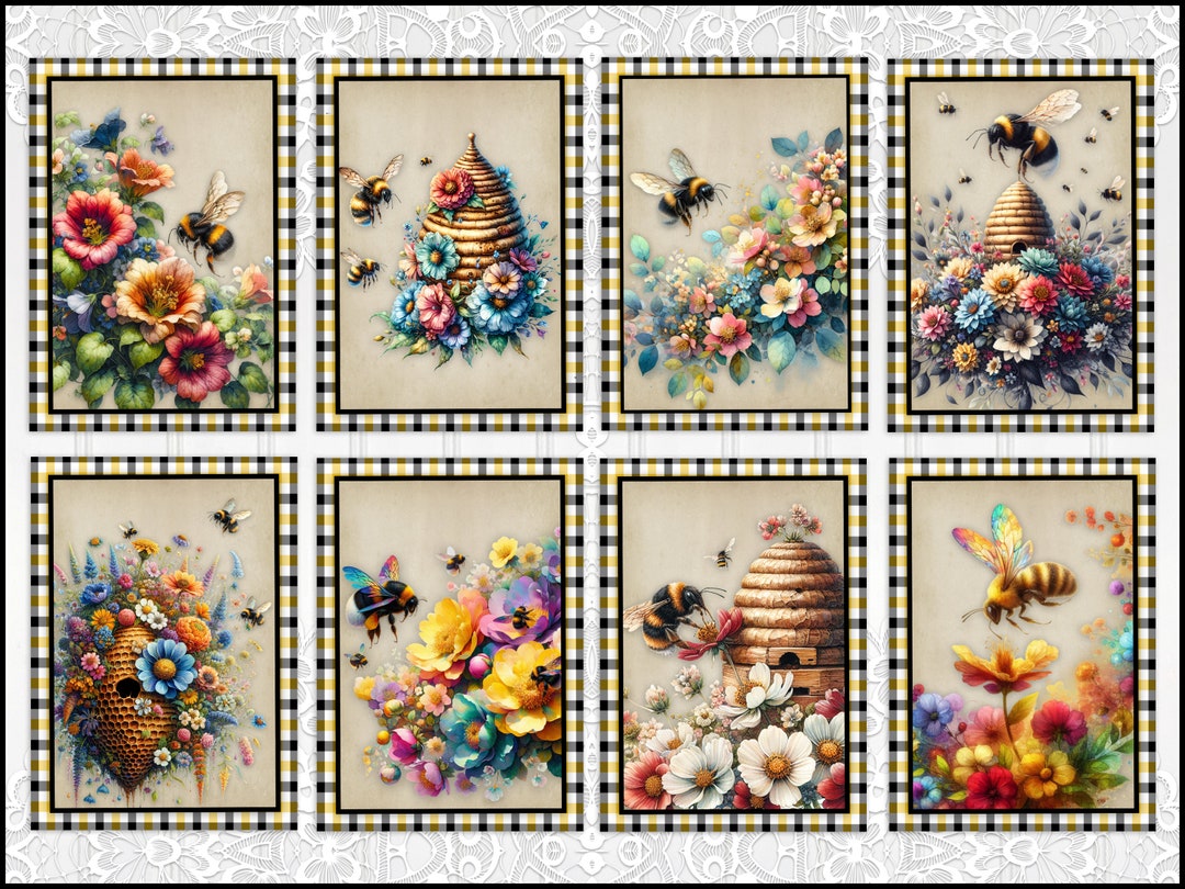 Bumble Bee, Atc Cards, Tags, Scrapbook Supplies, Junk Journaling, Card ...