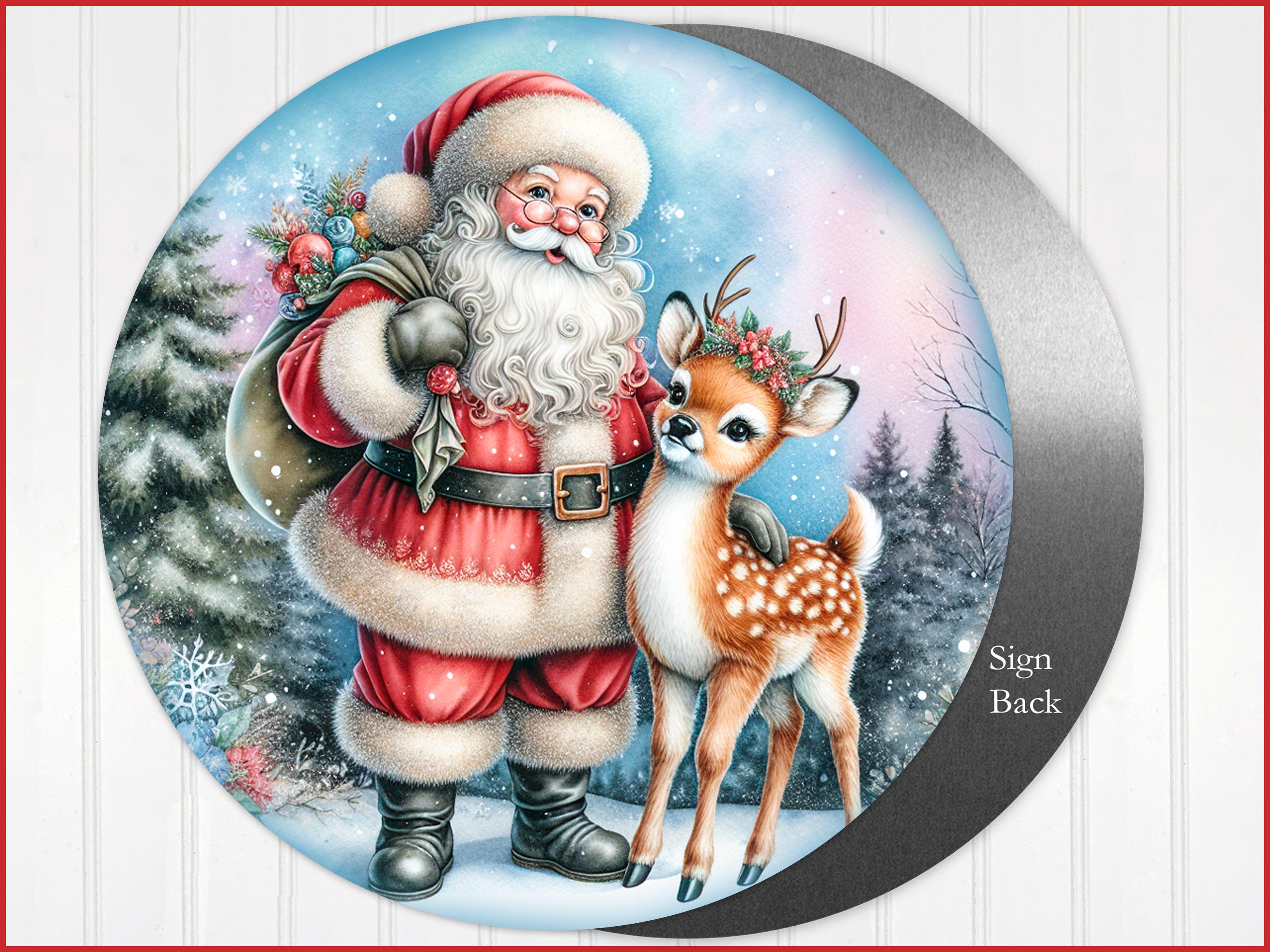 Christmas Metal Sign, Santa Sign, Winter Sign, Shabby, Christmas Decor ...