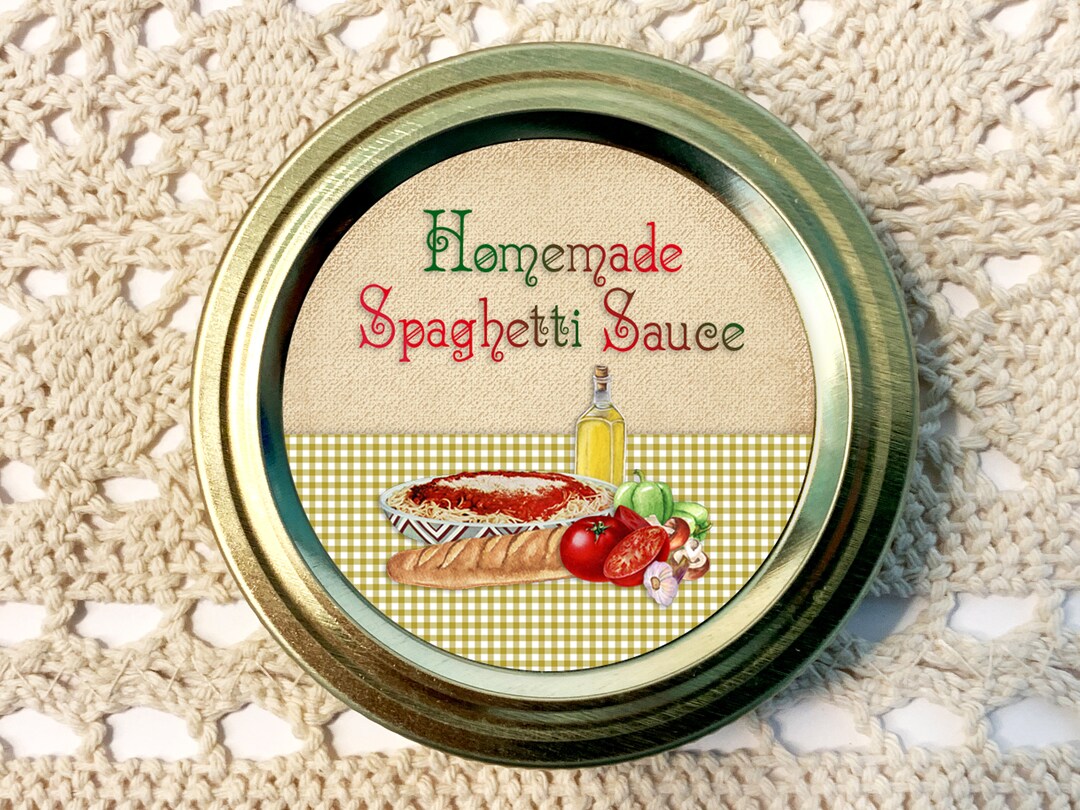 Canning Labels, Spaghetti Sauce, Mason Jar Labels, Cooking Labels, Jar ...