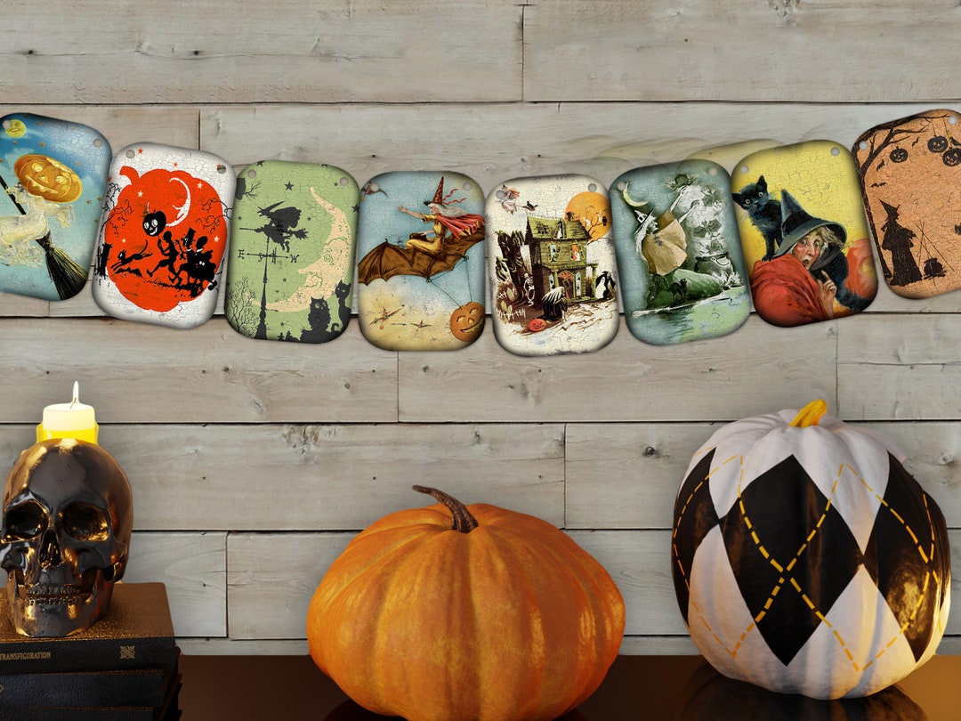 Vintage Style, Retro Style, Halloween Banner, Garland, Halloween ...