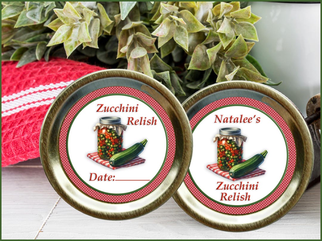 Canning Labels, Zucchini Relish, Mason Jar Labels, Cooking Labels, Jar ...