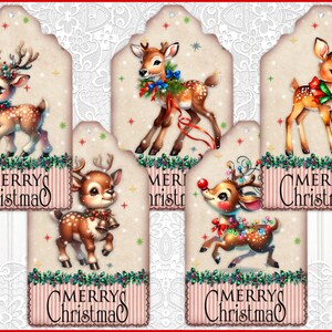 Retro Style Christmas Gift Tags, Card Making, Junk Journaling, Die-cuts ...
