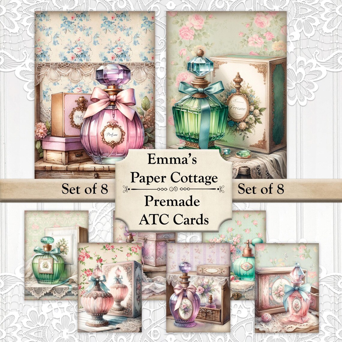 Vintage Style Perfume AD, Atc Cards, Tags, Scrapbook Supplies, Junk ...