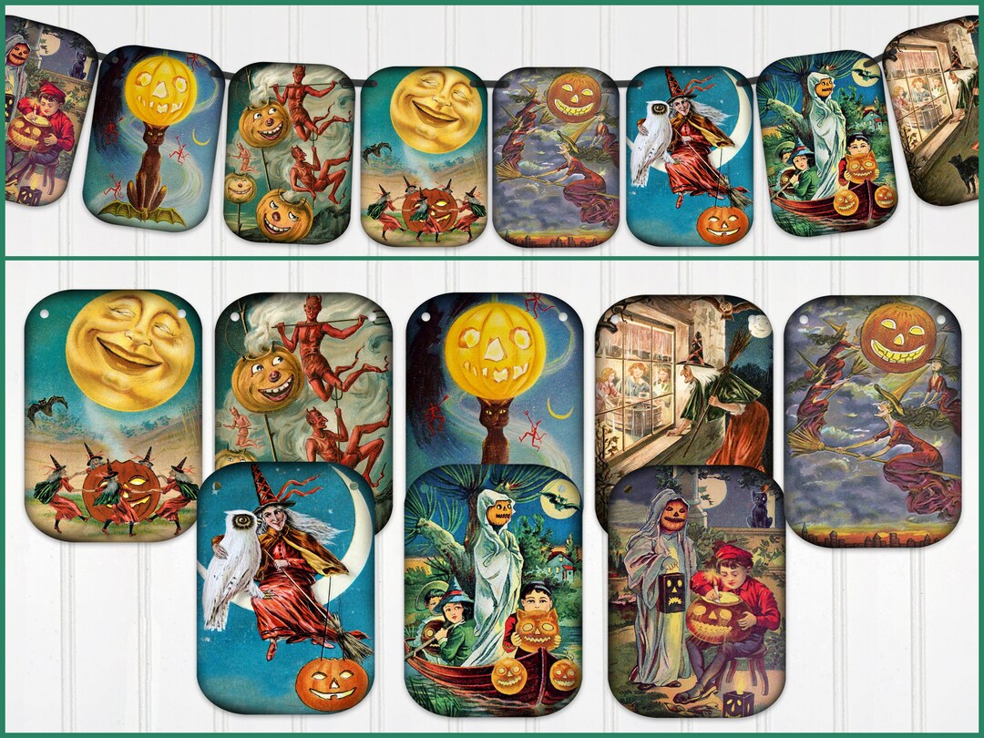 Vintage Style, Retro Style, Halloween Banner, Garland, Halloween ...