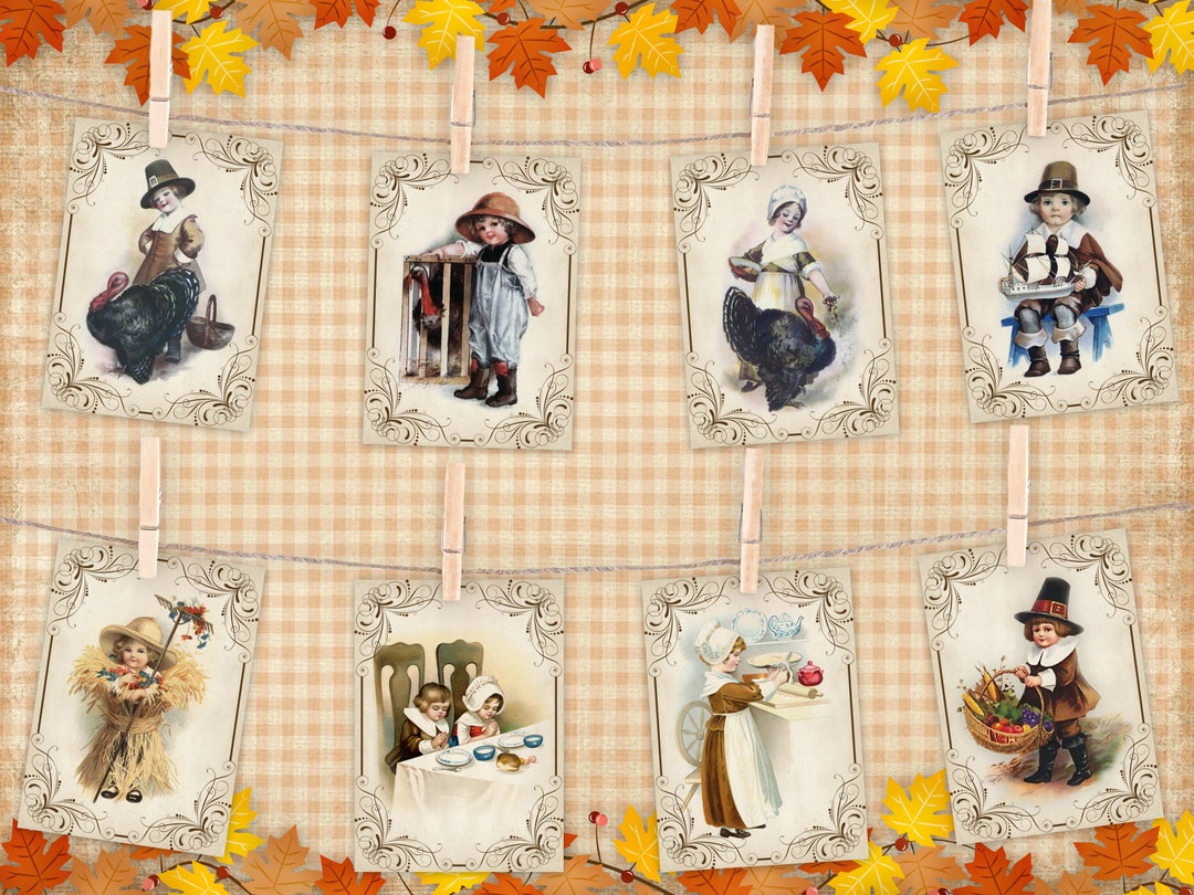 Vintage Style, Thanksgiving, Fall, Atc Cards, Tags, Scrapbook Supplies ...