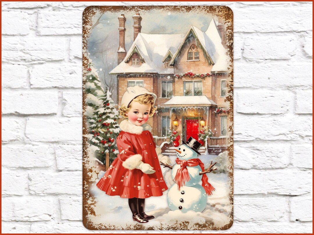 Retro Stye Christmas Sign, Metal Sign, Christmas Decor, Retro Christmas ...