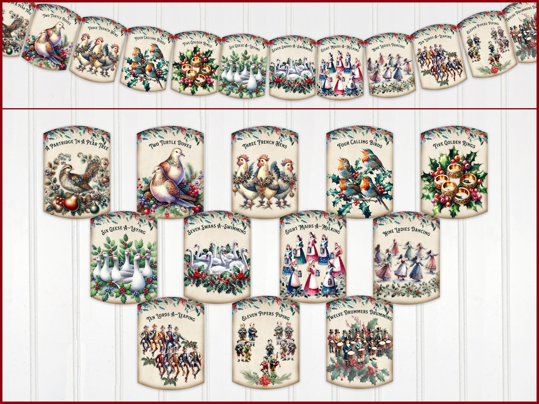 12 Days of Christmas Banner, Christmas Garland, Christmas Bunting ...