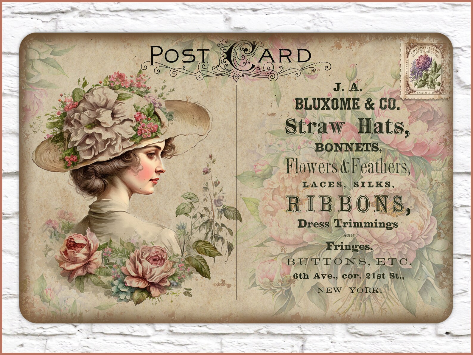 Vintage Style Sign, Victorian Woman, Shabby Chic Sign, Metal Sign ...