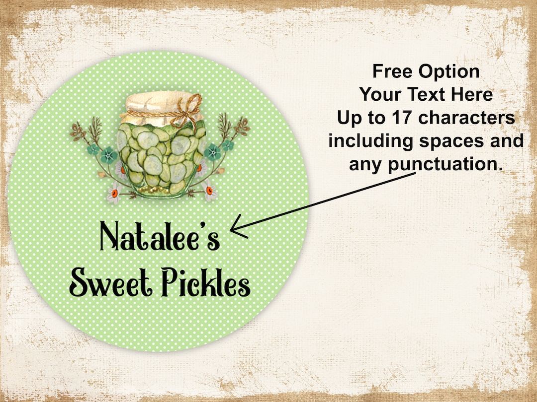 Canning Labels, Sweet Pickles, Mason Jar Labels, Cooking Labels, Jar ...