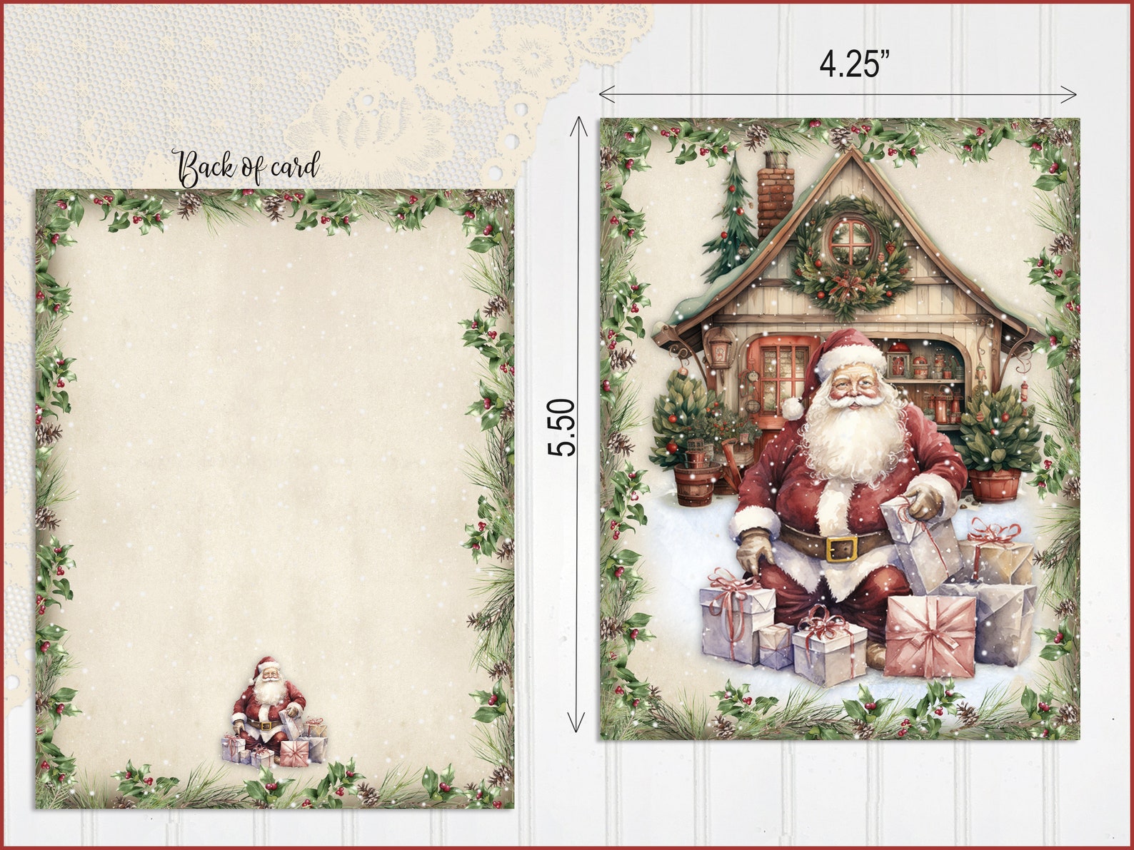 Christmas Cards, Note Cards, Greeting Cards, Greeting Card Set of 8 ...