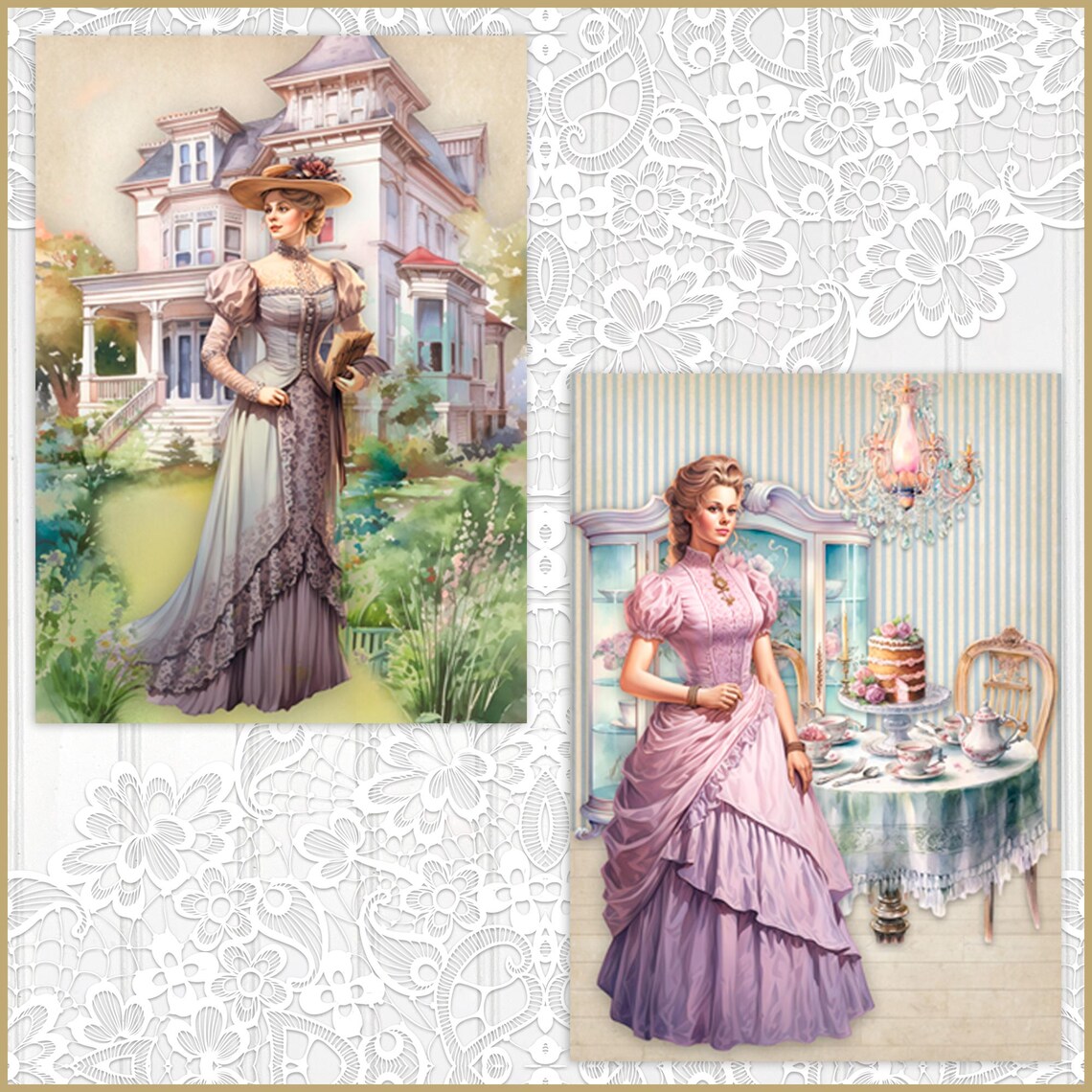 Vintage Style, Victorian Women, Atc Cards, Tags, Scrapbook Supplies ...