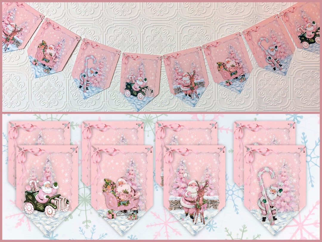 Retro Style, Christmas Banner, Garland, Christmas Decor, Christmas ...