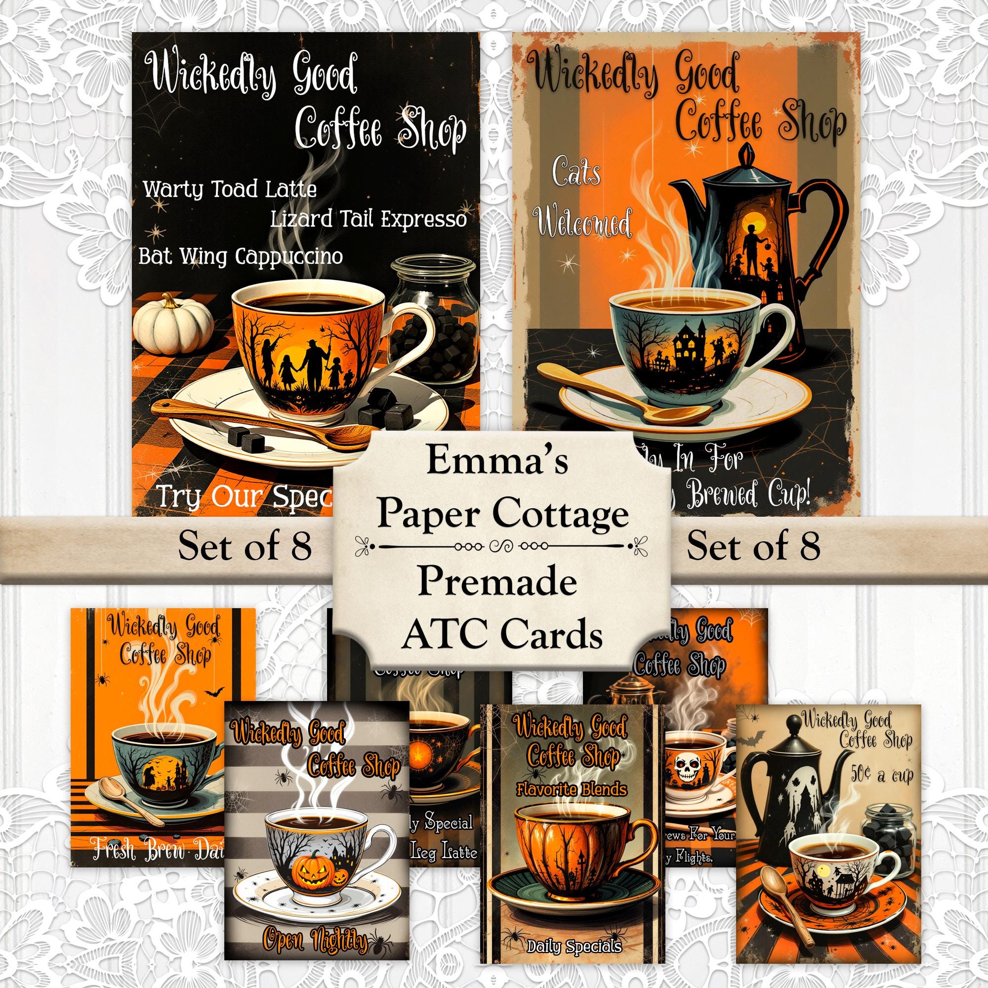 Retro Style, Halloween Atc Cards, Tags, Scrapbook Supplies, Junk ...