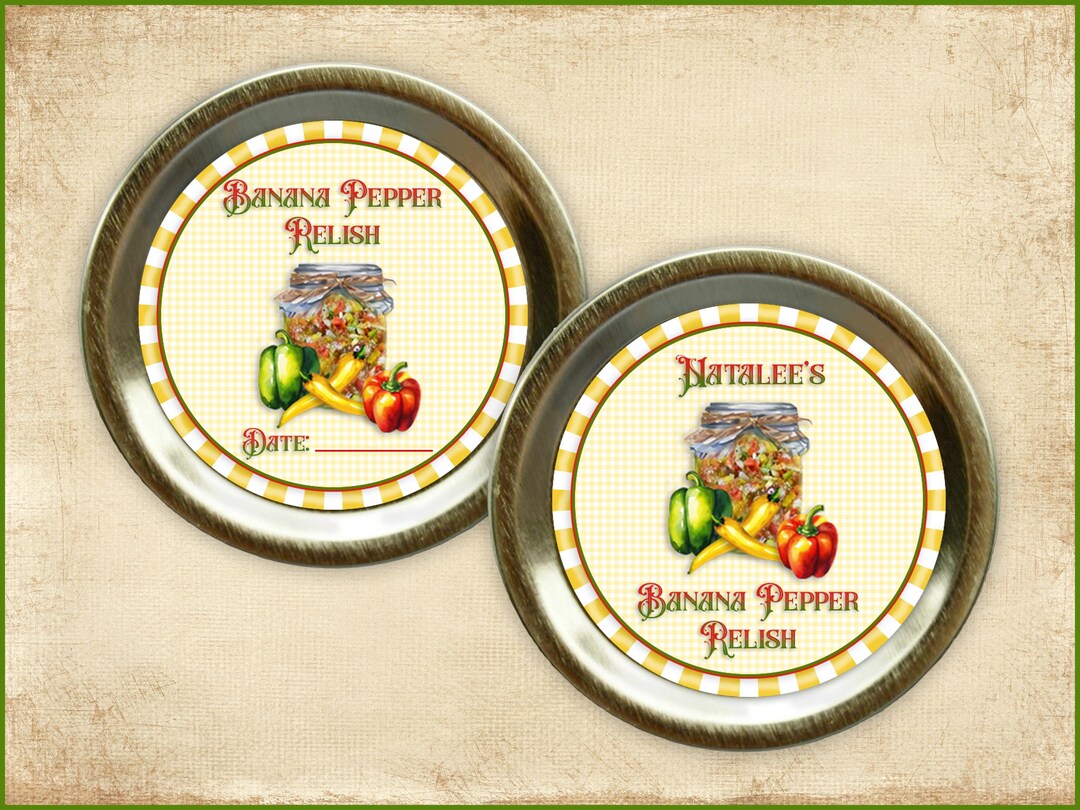 Canning Labels, Banana Pepper Relish, Mason Jar Labels, Cooking Labels ...
